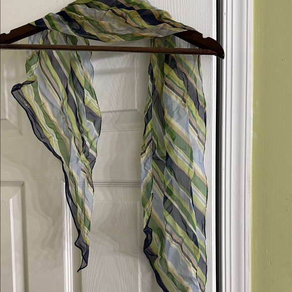 Coach | Accessories | Coach Sheer Silk Scarf With Green And Blue ...